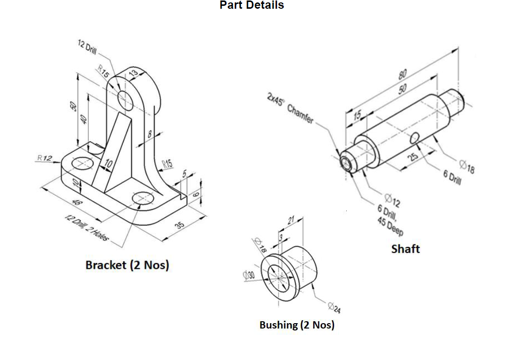 Solved Create a Belt Roller Support assembly as shown in | Chegg.com