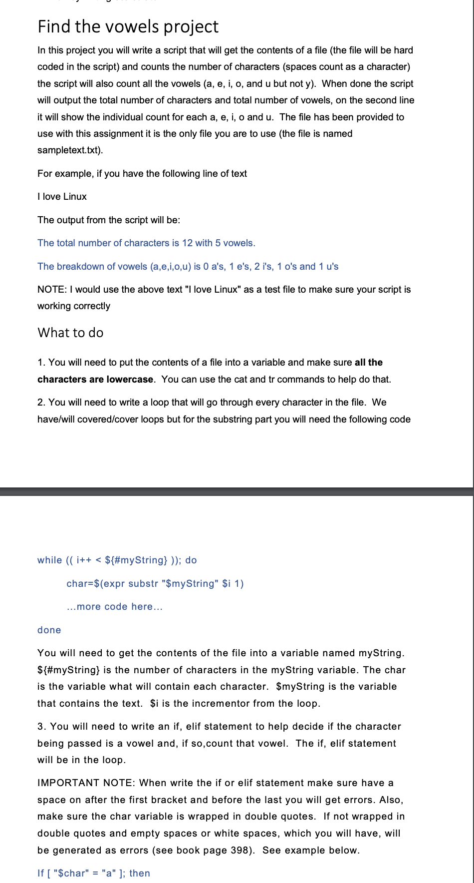 Solved Find the vowels project In this project you will | Chegg.com