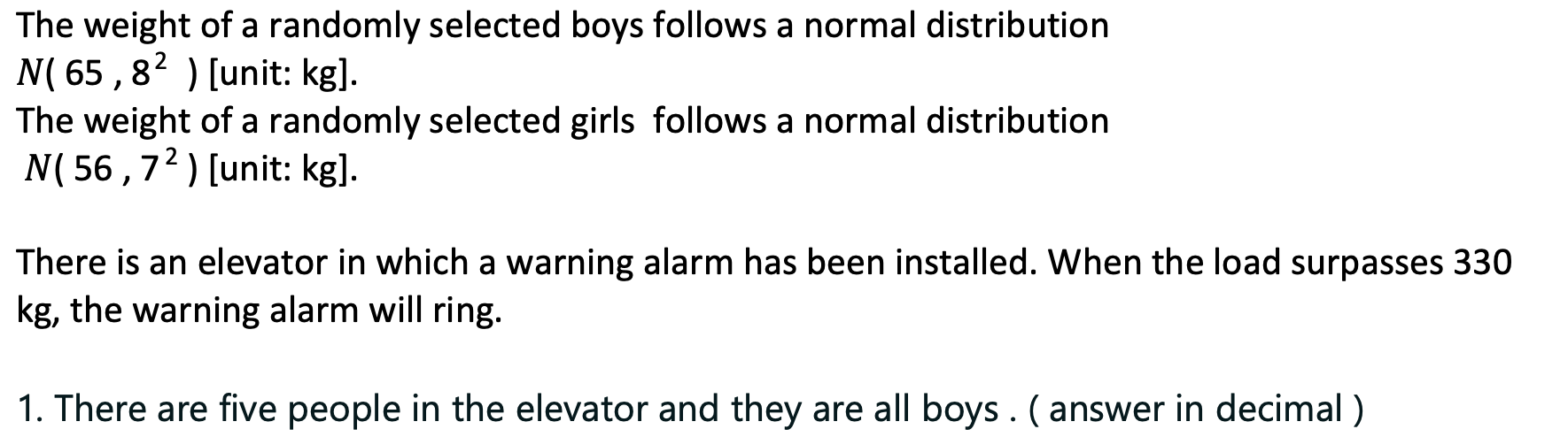 Solved The weight of a randomly selected boys follows a | Chegg.com