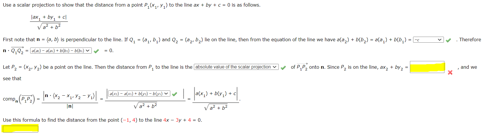 Solved Use A Scalar Projection To Show That The Distance