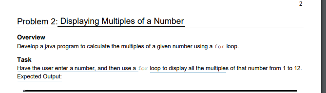 Solved Problem 2: Displaying Multiples of a Number Overview | Chegg.com