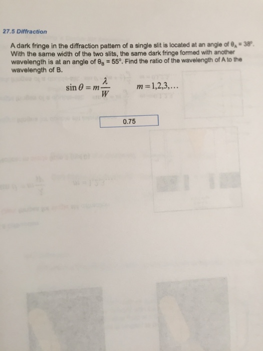 Solved a dark fringe in the diffraction pattern of a single | Chegg.com