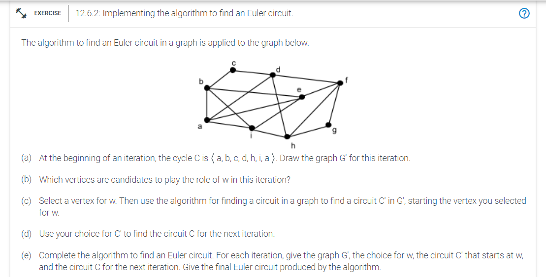 Solved EXERCISE 12.6.2: Implementing the algorithm to find | Chegg.com