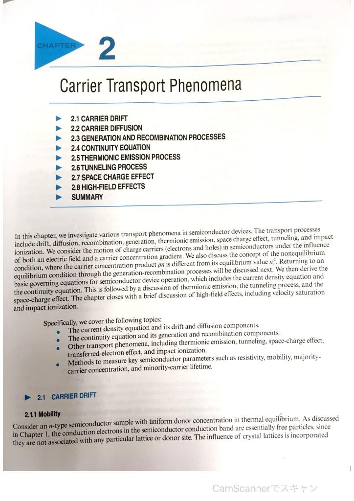 Solved CHAPTER 2. Carrier Transport Phenomena 2.1 CARRIER | Chegg.com