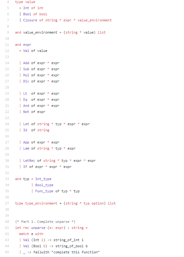 Part 1: Unparse expressions This problem asks you to | Chegg.com