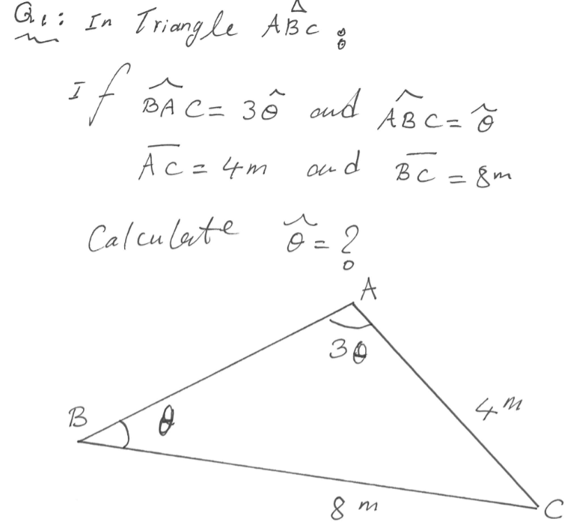Solved Q1 ﻿: In Triangle ABC :Calculate ,hat(θ)= ﻿If | Chegg.com