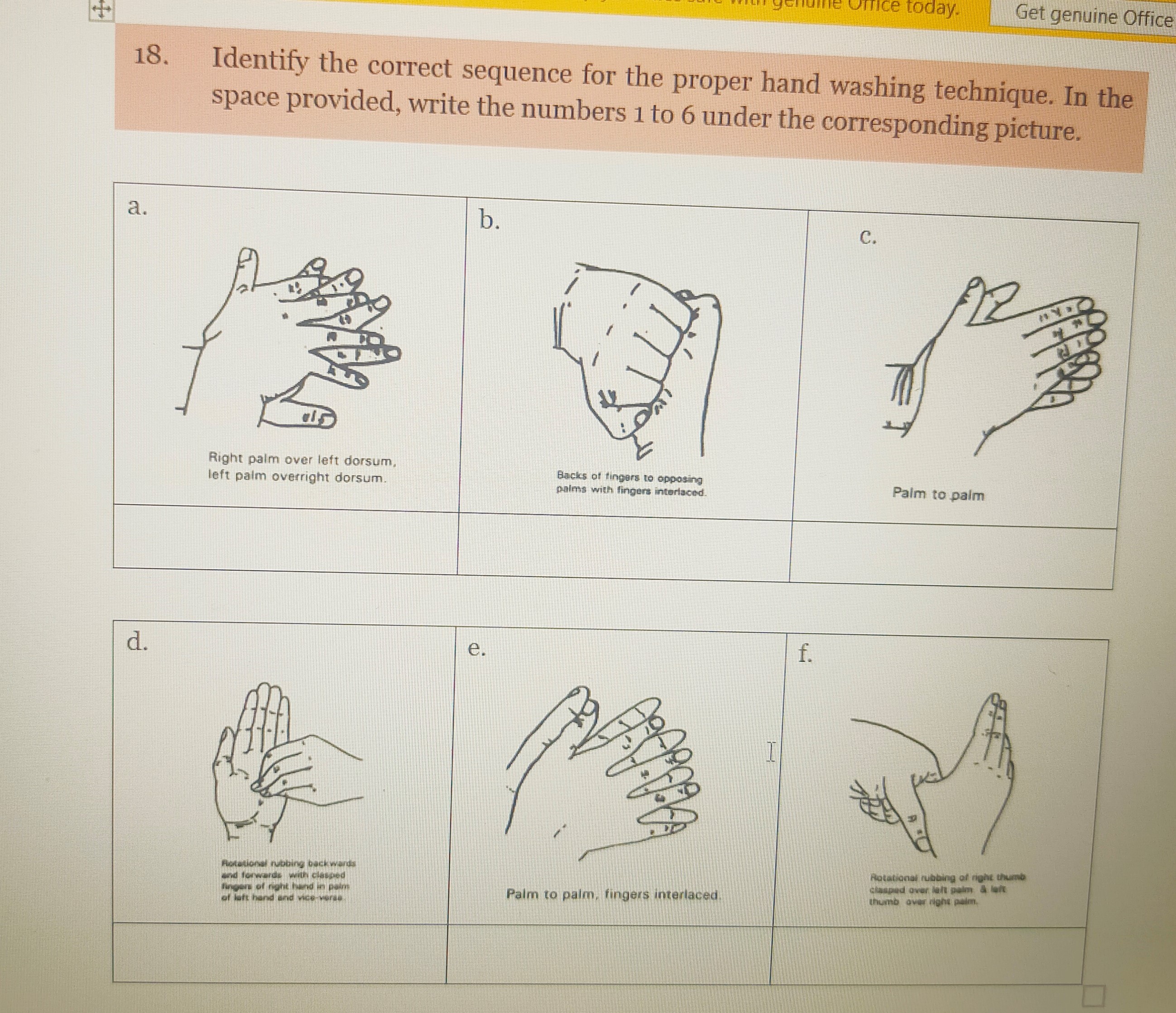 Solved 8. Identify the correct sequence for the proper hand | Chegg.com
