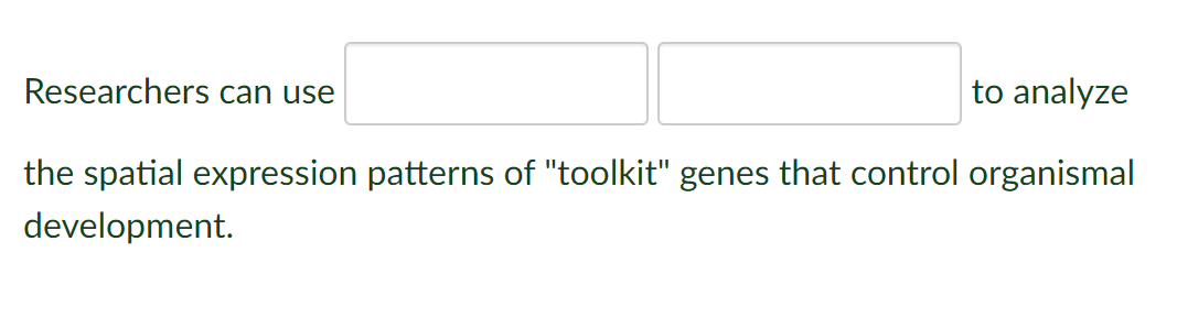 Solved Researchers can use to analyze the spatial expression | Chegg.com