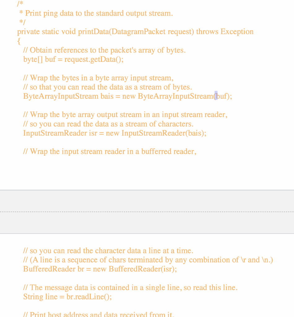 Solved You are given the complete code for the Ping server | Chegg.com