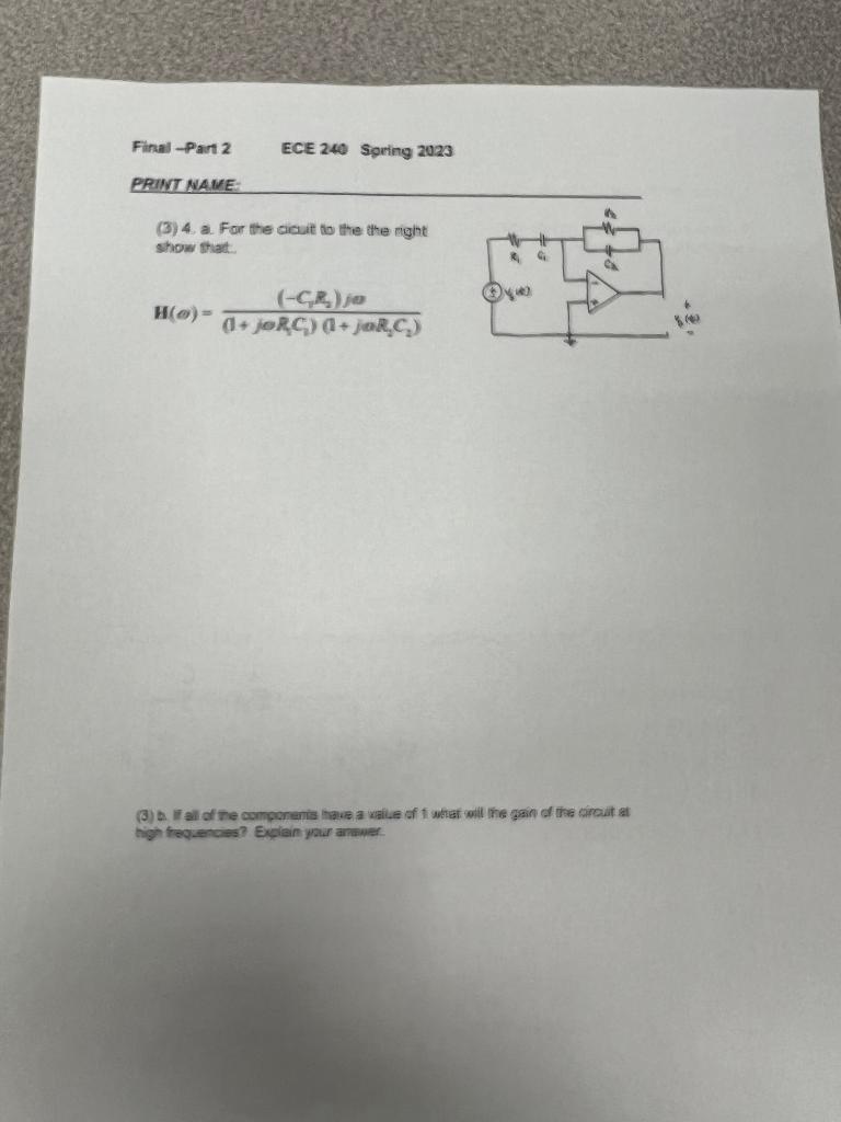 Solved (3) 4. a. For the ciout to the the might show that | Chegg.com