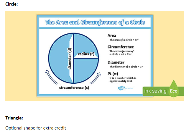 Solved The shapes calculator allows a user to add different | Chegg.com