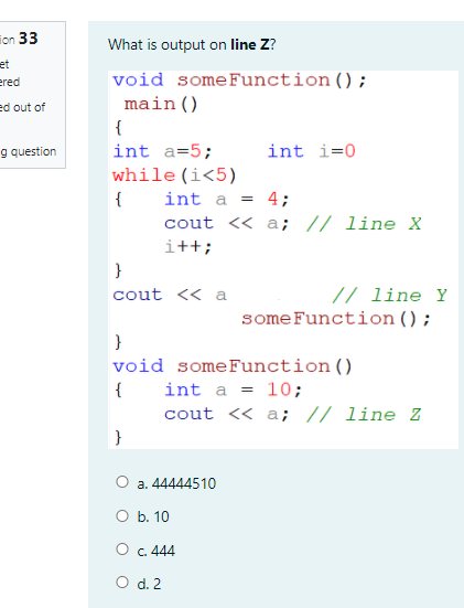 Solved Ton 33 et ered ed out of g question What is output on | Chegg.com