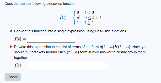 Solved Consider the the following piecewise function. | Chegg.com
