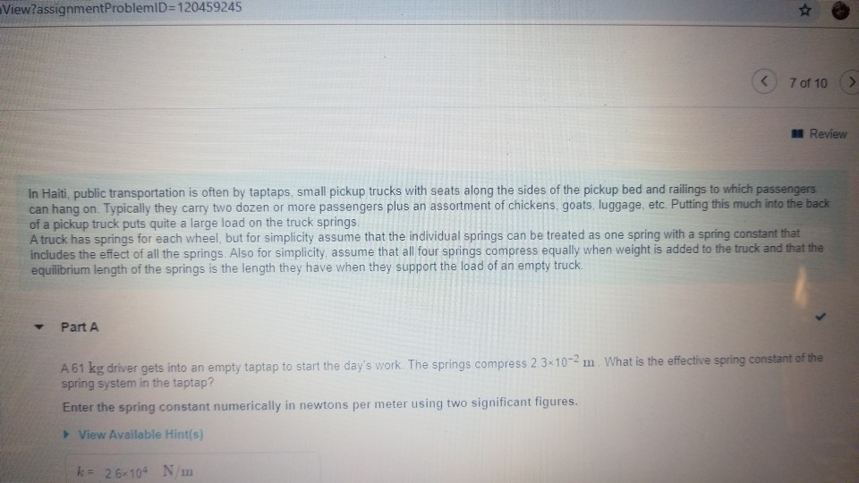 Solved View?assignmentProblemiD=120459245 ③ 7 of 10 Review | Chegg.com