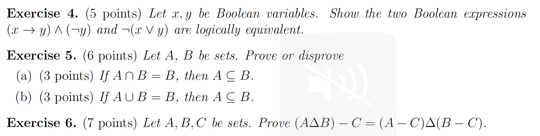 Solved Exercise 4. (5 points) Let x, y be Boolean variables. | Chegg.com