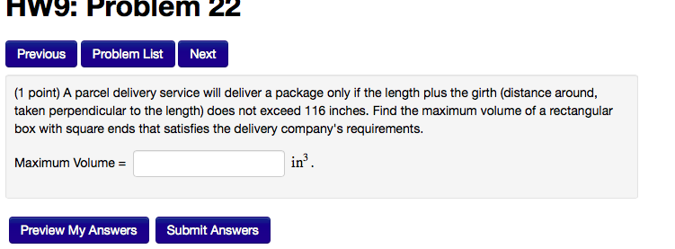 Solved HW9: Problem 22 Previous Problem List Next (1 point) | Chegg.com
