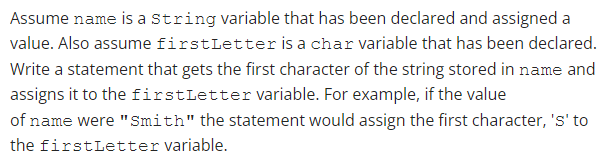 Solved Assume Name Is A String Variable That Has Been