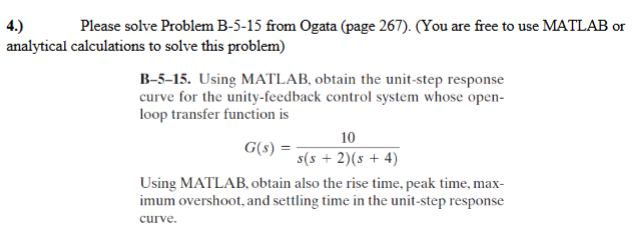 Solved 4.) Please solve Problem B-5-15 from Ogata (page | Chegg.com