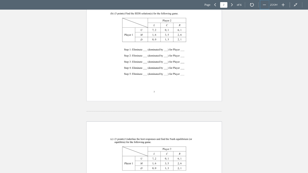 Solved (b) (5 points) Find the IEDS solution(s) for the | Chegg.com