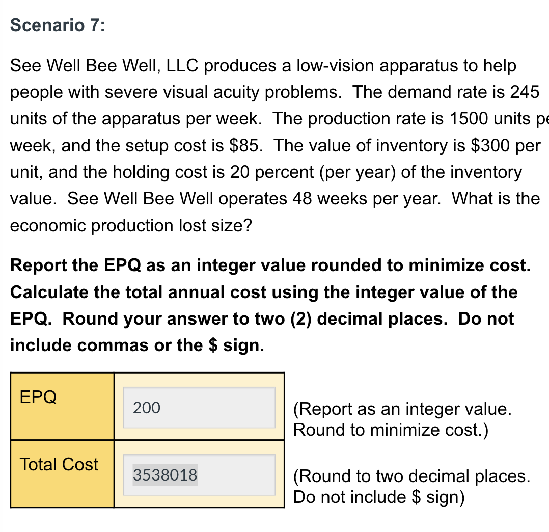 Solved See Well Bee Well, LLC produces a low-vision | Chegg.com
