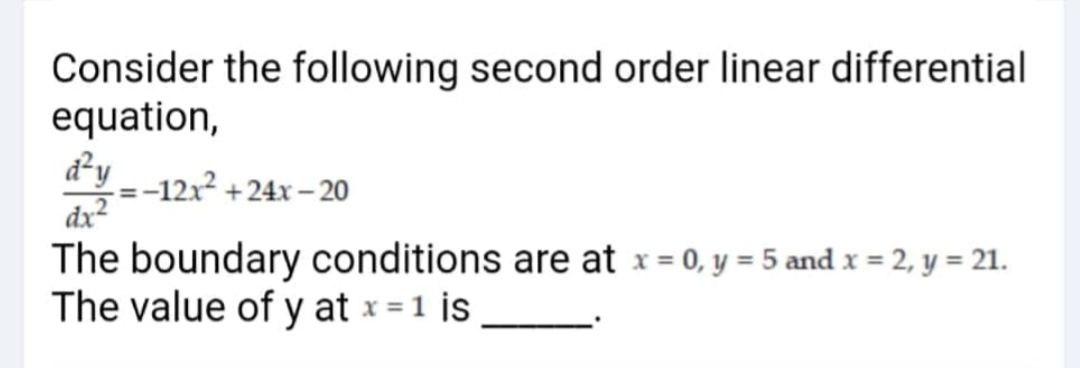 Solved Consider the following second order linear | Chegg.com