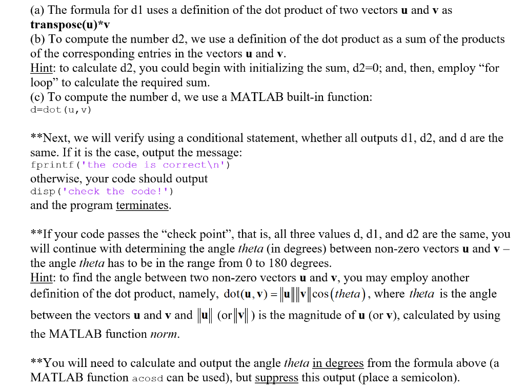 Solved In this exercise you will calculate the dot | Chegg.com