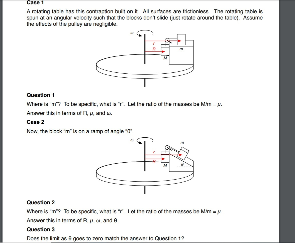 Solved Case 1 A rotating table has this contraption built on | Chegg.com