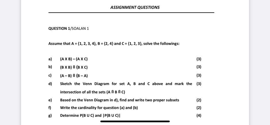 Solved ASSIGNMENT QUESTIONS QUESTION 1/SOALAN 1 Assume that | Chegg.com