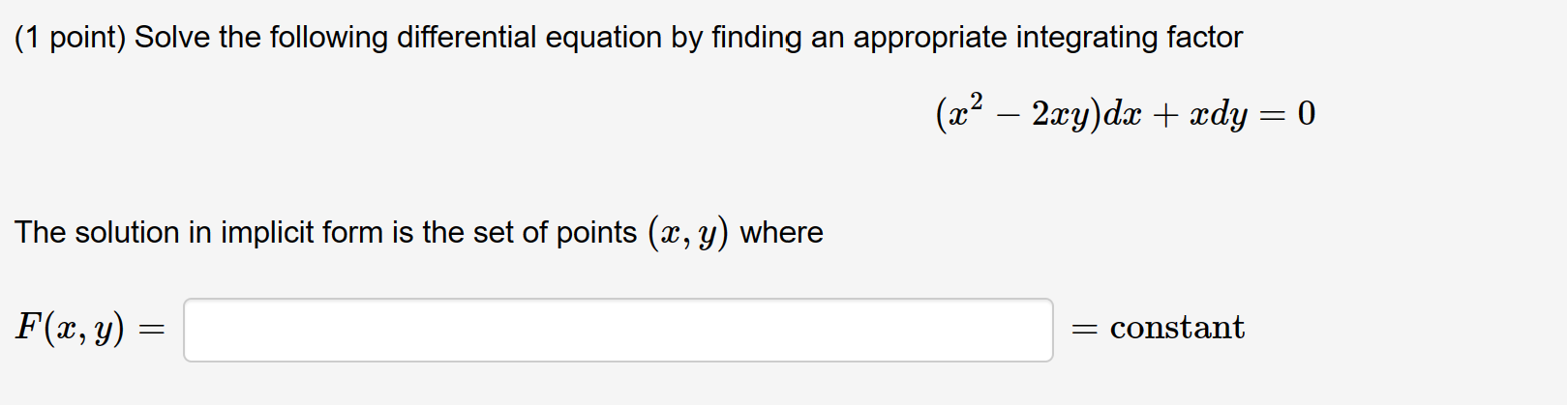 Solved (1 point) Solve the following differential equation | Chegg.com