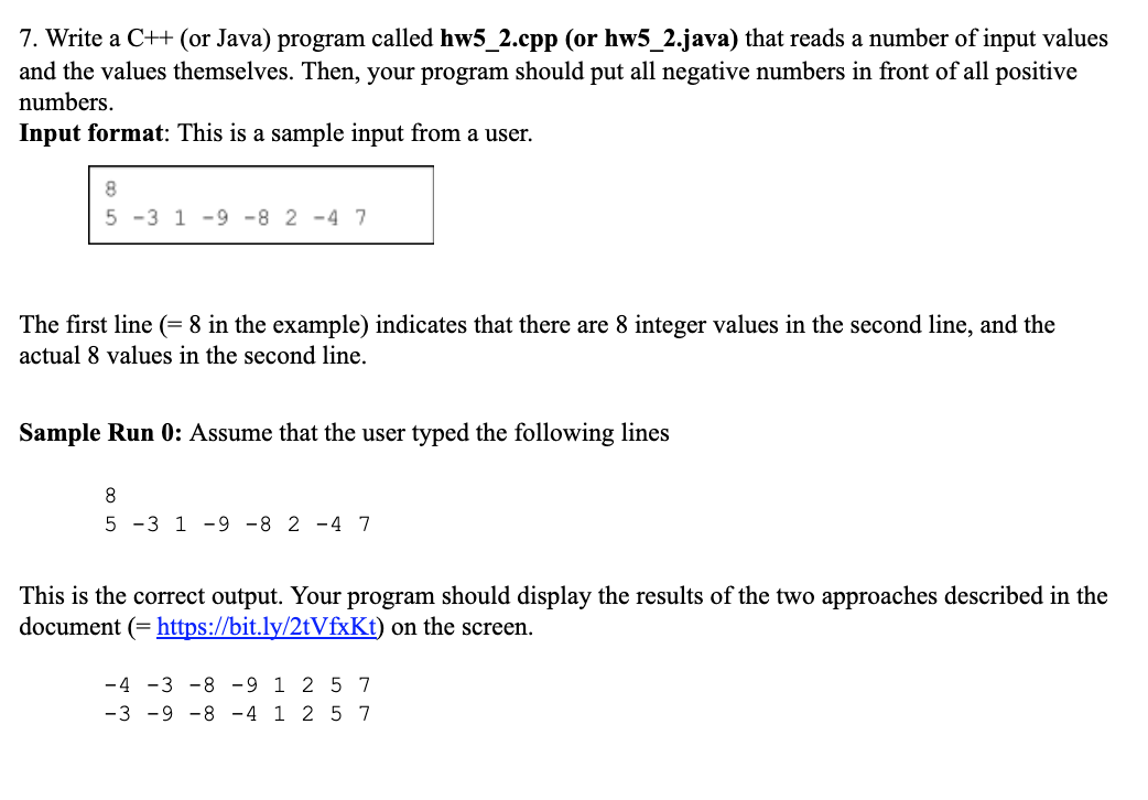 Solved 7. Write a C++ (or Java) program called hw5_2.cpp (or | Chegg.com