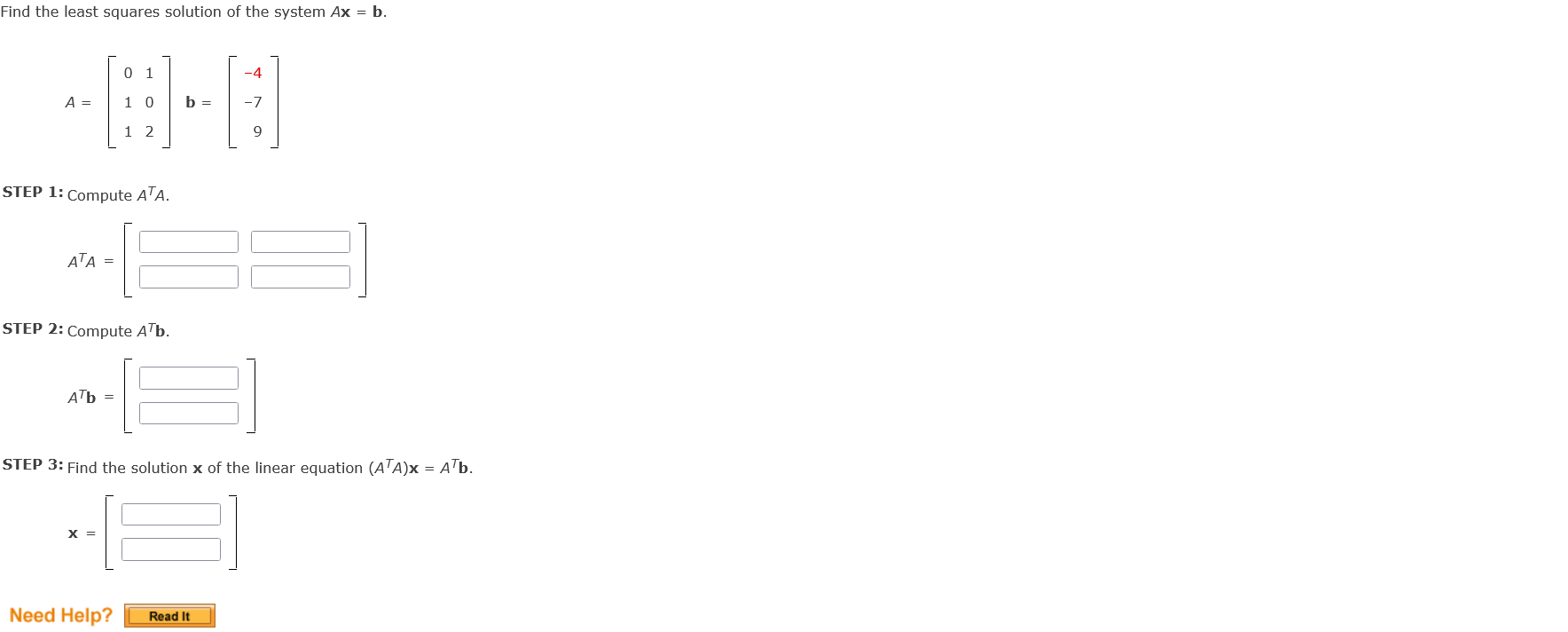 Find the least squares solution of the system | Chegg.com