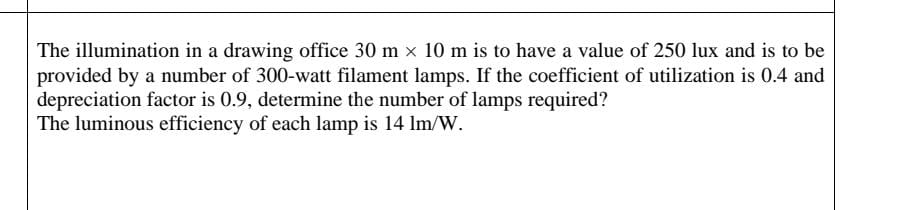 Solved The illumination in a drawing office 30 m > 10 m is | Chegg.com