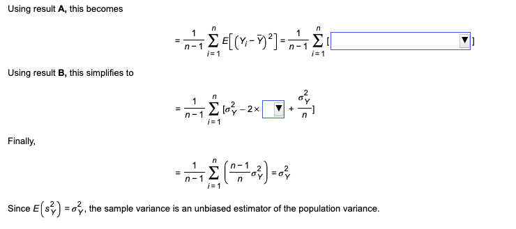 Solved Follow the steps below to show that the sample | Chegg.com