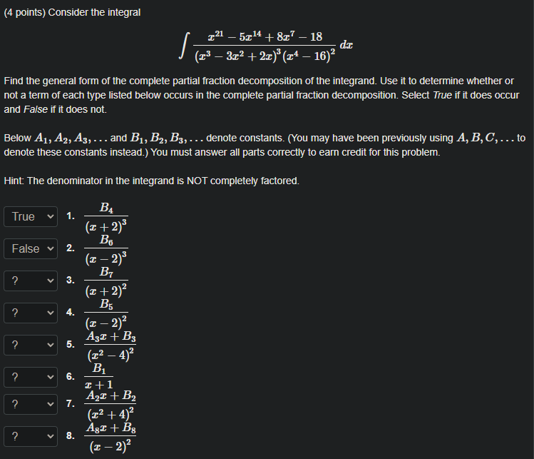 Solved (4 points) Consider the integral | Chegg.com