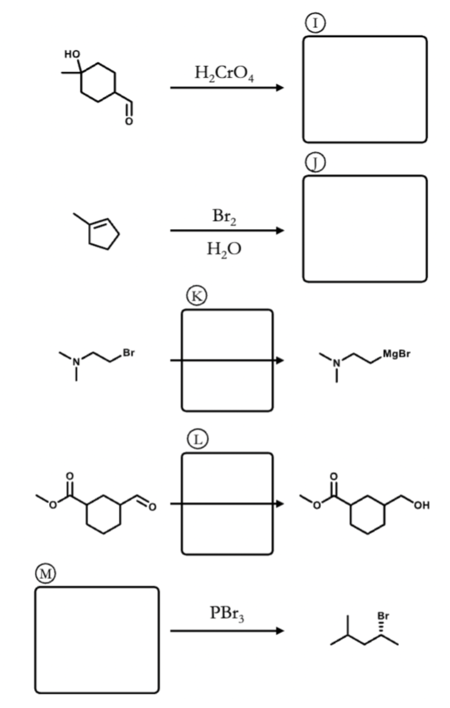 Solved 2a-m. Provide the missing product(s), reactant(s), or | Chegg.com