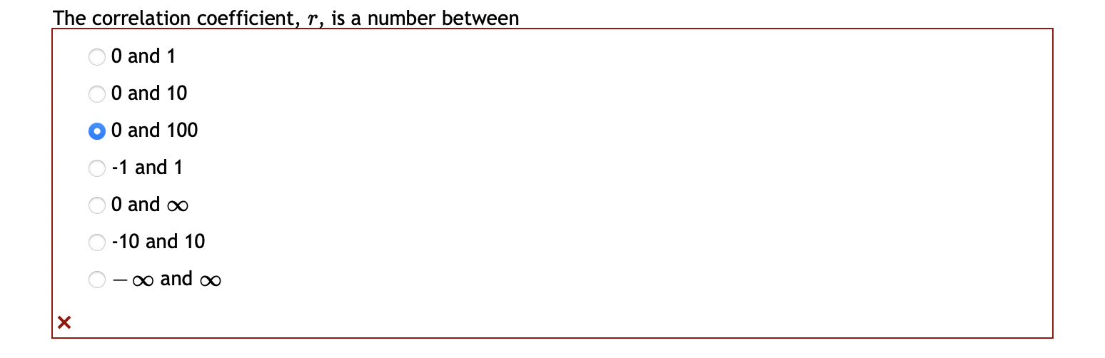 Solved The correlation coefficient, r, is a number between 0 | Chegg.com