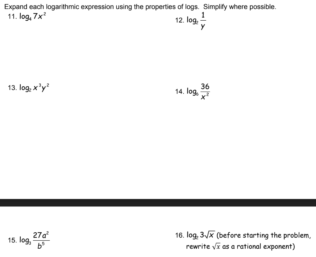 Solved Expand each logarithmic expression using the | Chegg.com