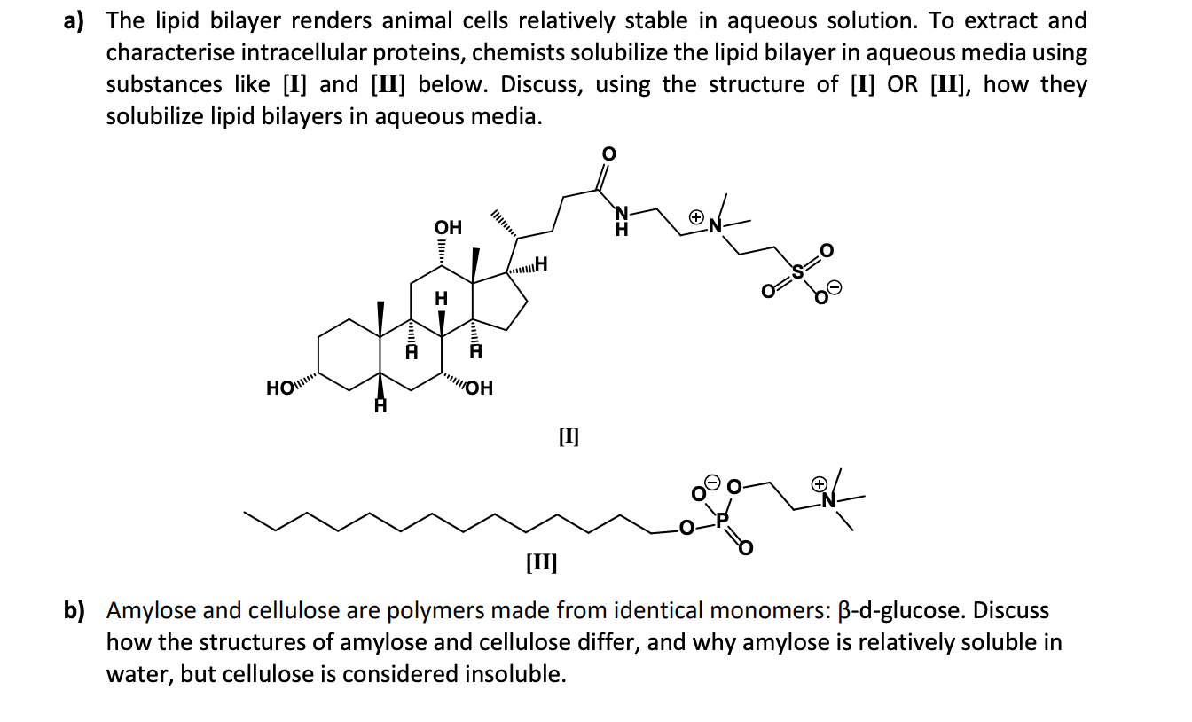 Solved a) The lipid bilayer renders animal cells relatively | Chegg.com