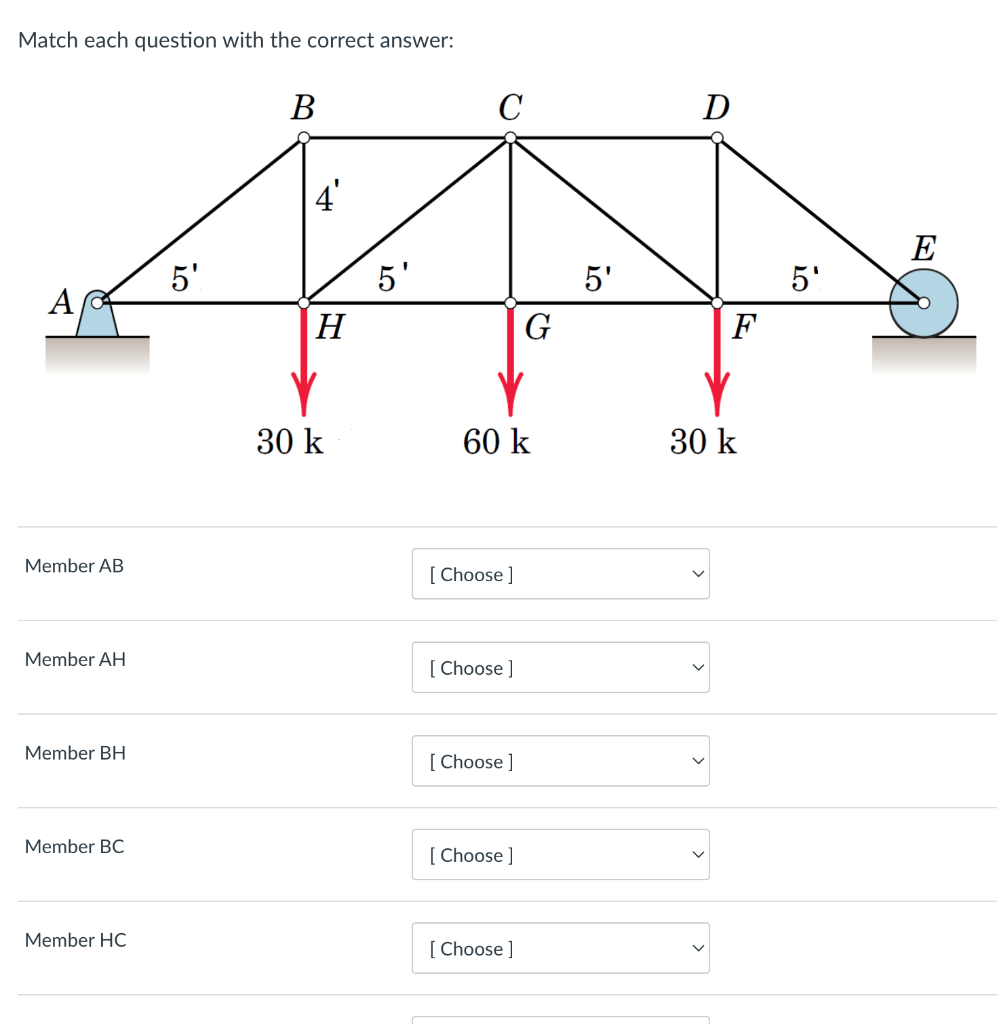 Solved Match each question with the correct answer: Member | Chegg.com