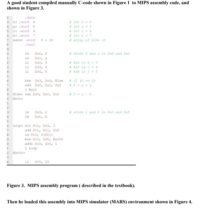 Solved A good student compiled manually C-code shown in | Chegg.com ...