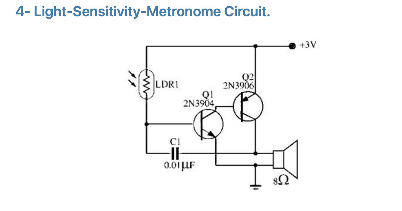 Solved 4- Light-Sensitivity-Metronome Circuit. | Chegg.com