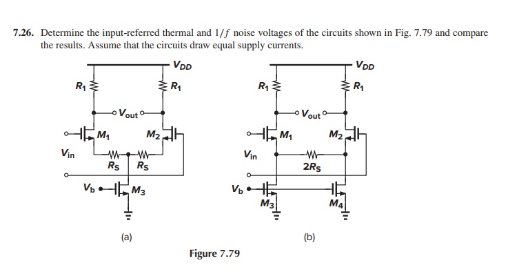 Solved 7.26. ﻿Determine the input-referred thermal noise | Chegg.com