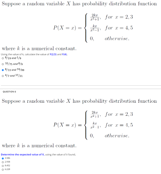 Solved Suppose a random variable X has probability | Chegg.com