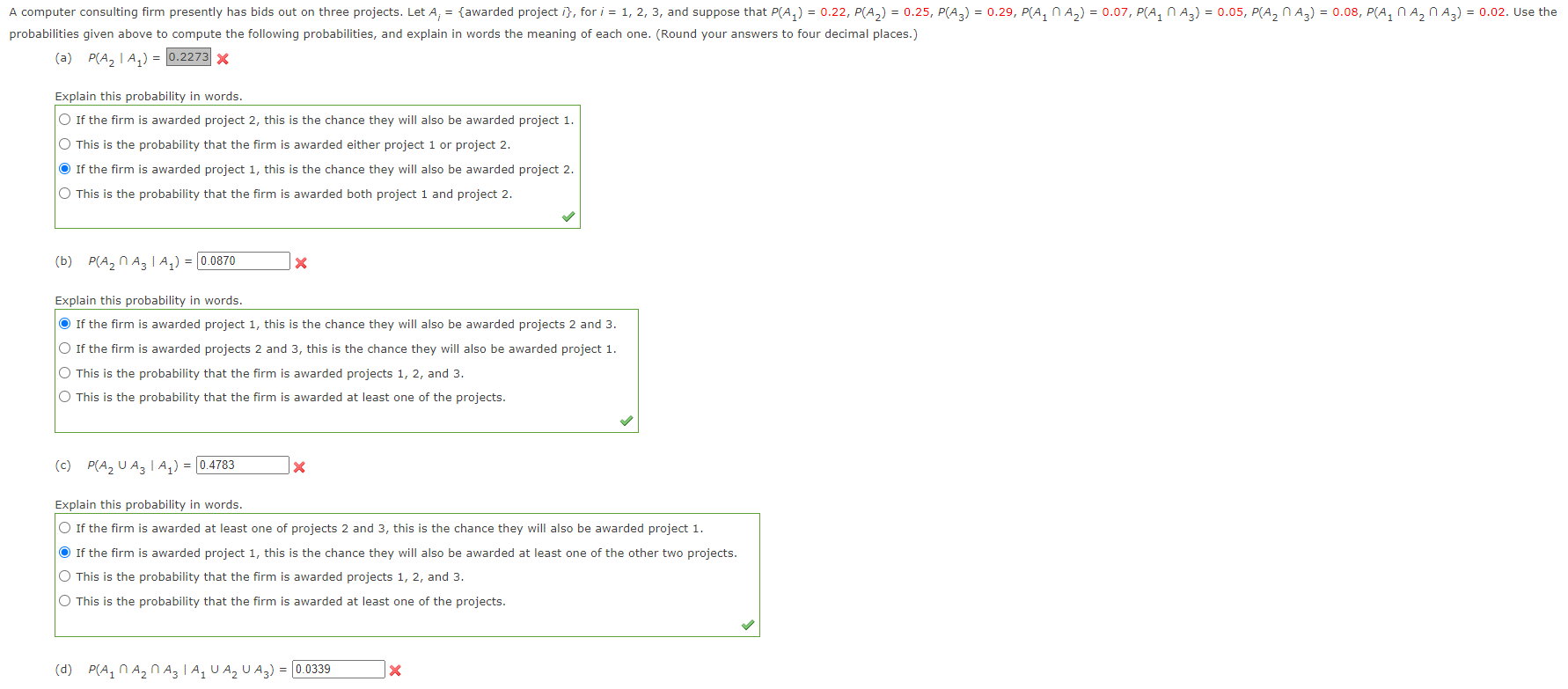 Solved probabilities given above to compute the following | Chegg.com