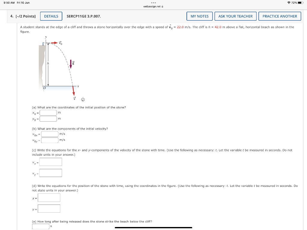 Solved 72% webassign.net 4. [-/2 Points] DETAILS SERCP11GE | Chegg.com