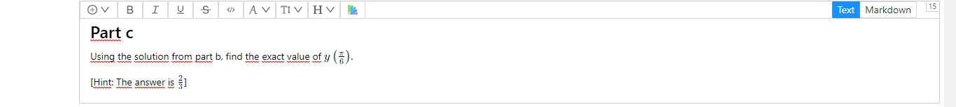 Part c Using the solution from part b, find the exact | Chegg.com