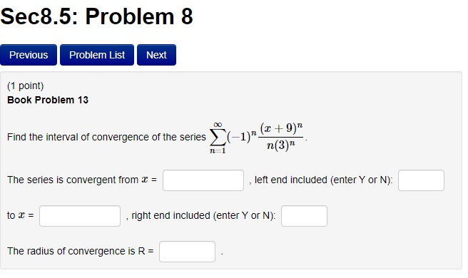 Solved Sec8.5: Problem 8 Previous Problem List Next (1 | Chegg.com