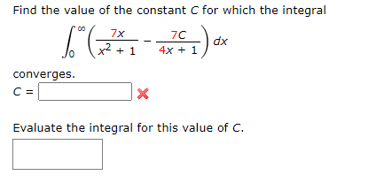 Solved Find the value of the constant C for which the | Chegg.com