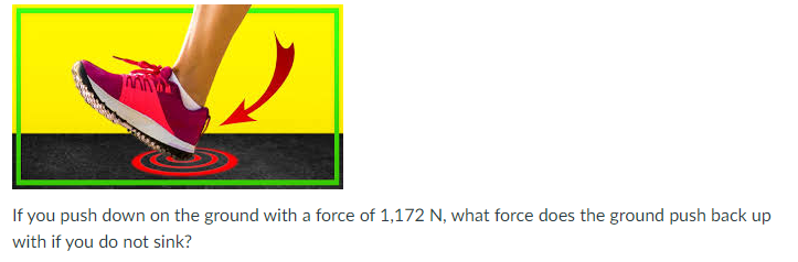 Solved If you push down on the ground with a force of 1,172 | Chegg.com