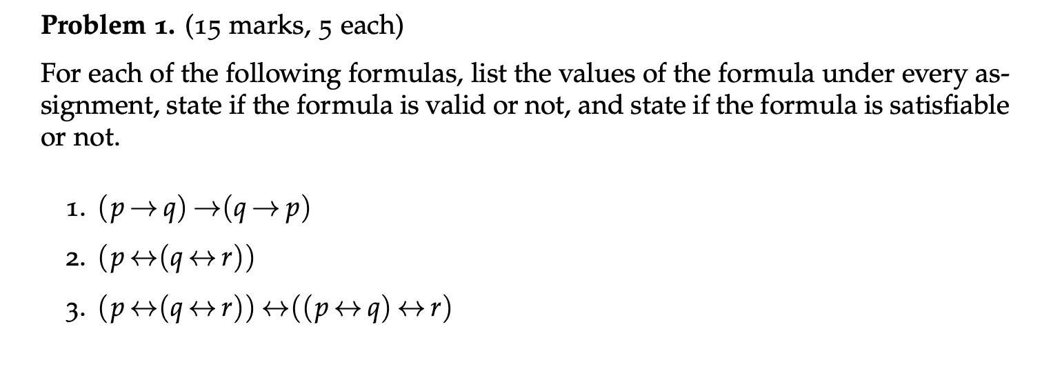 Solved Problem 1 15 Marks 5 Each For Each Of The 